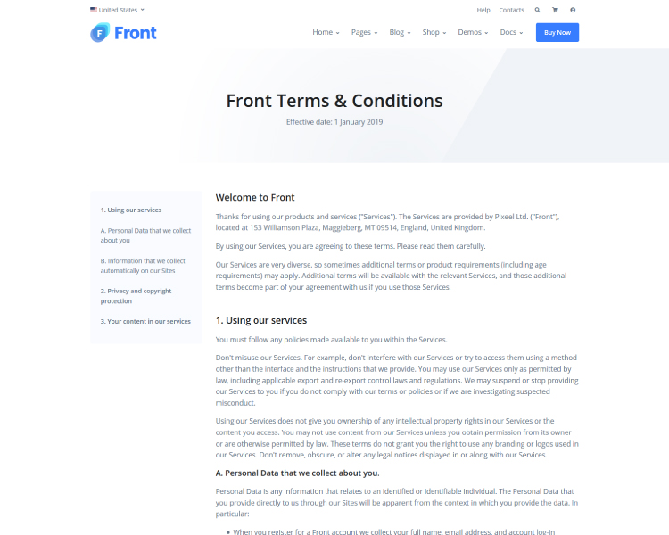 Portfolio - Snippets | Front - Responsive Website Template