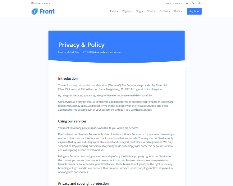 Portfolio - Snippets | Front - Responsive Website Template