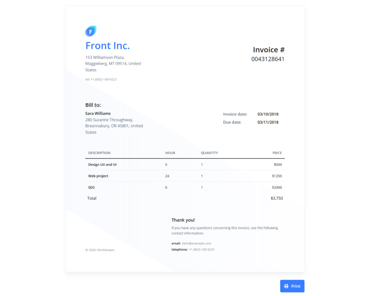 Portfolio - Snippets | Front - Responsive Website Template