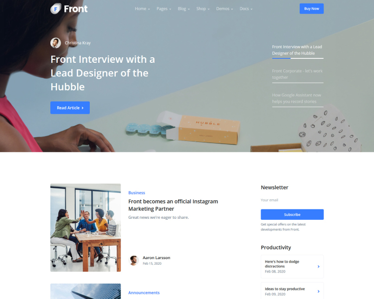 Portfolio - Snippets | Front - Responsive Website Template